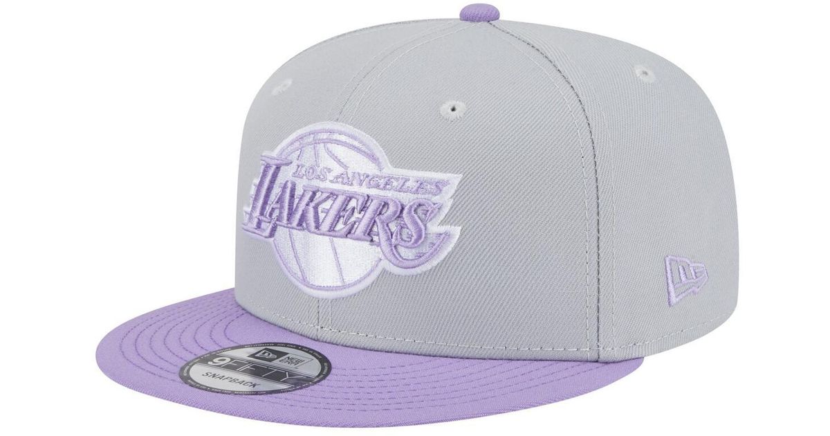 KTZ Gray/purple Los Angeles Lakers Color Pack Two-tone 9fifty Snapback ...