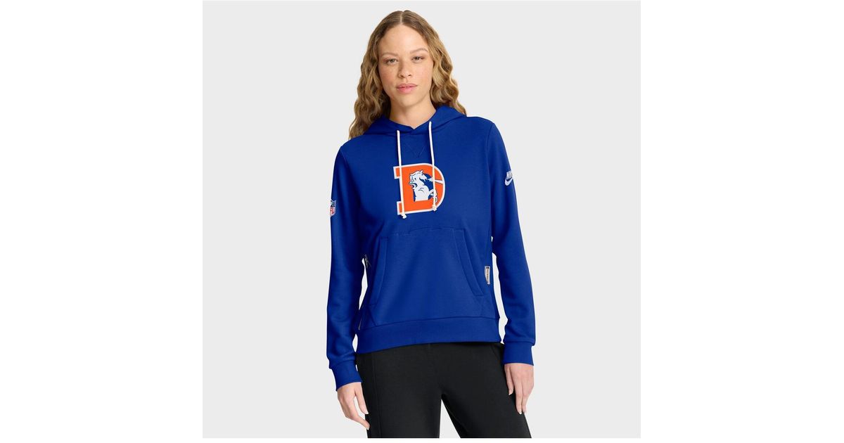 Nike Denver Broncos Throwback Sideline Standard Issue Dri-fit Hoodie in ...