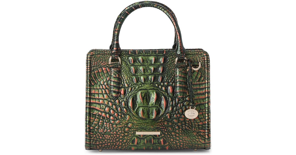 Brahmin Cami Melbourne Leather Small Satchel Bag in Green | Lyst