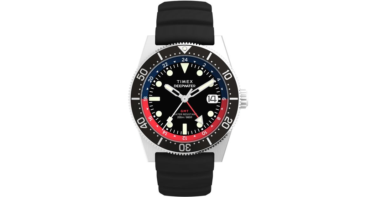 Timex Analog Rubber Strap Watch in Black for Men | Lyst