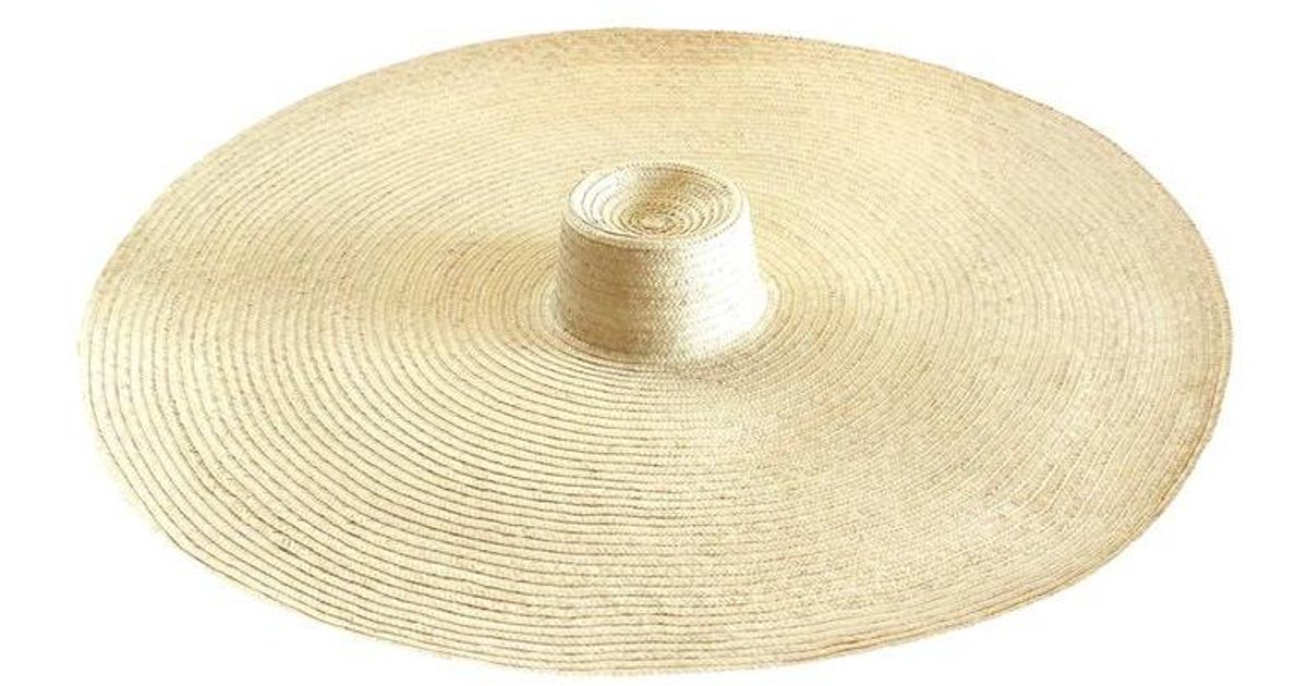 BrunnaCo Solana Oversized Straw Hat in White | Lyst