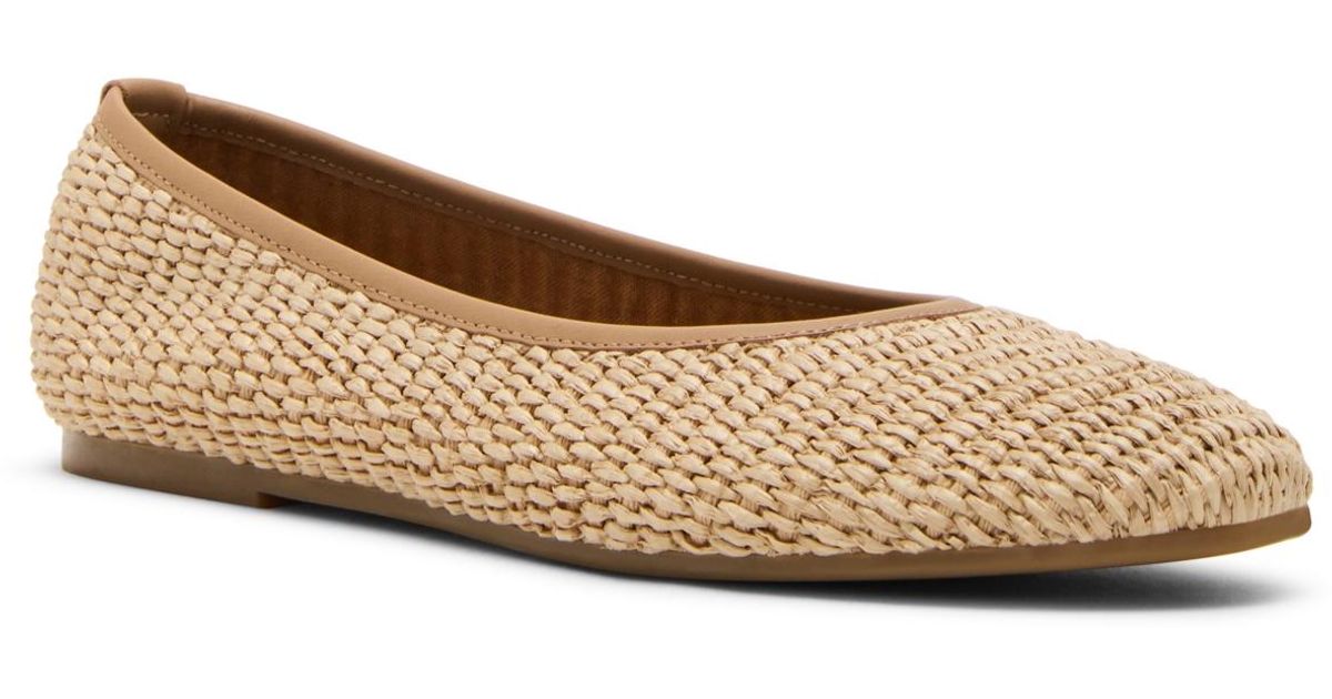 Steve Madden Merlot Woven Ballet Flat Shoes in Natural | Lyst