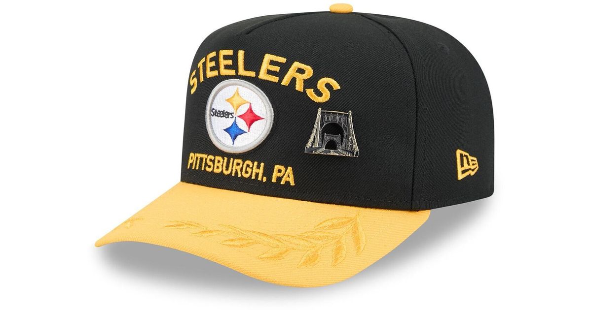 KTZ Black/yellow Pittsburgh Steelers 2025 Nfl Draft On Stage A-frame ...