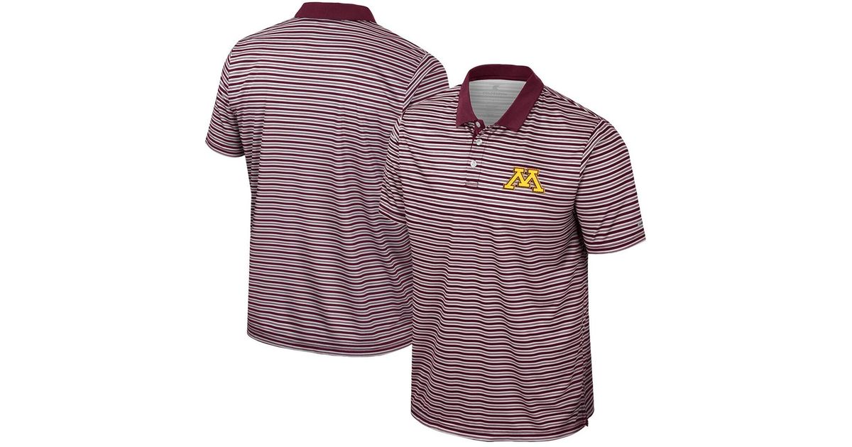 Colosseum Athletics Minnesota Golden Gophers Striped Polo Shirt in ...