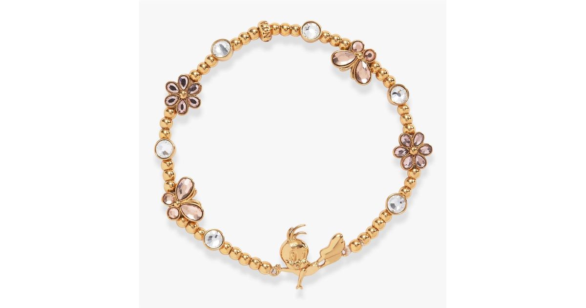 ALEX AND ANI Looney Tunes Tweety Beaded Stretch Bracelet in Metallic | Lyst