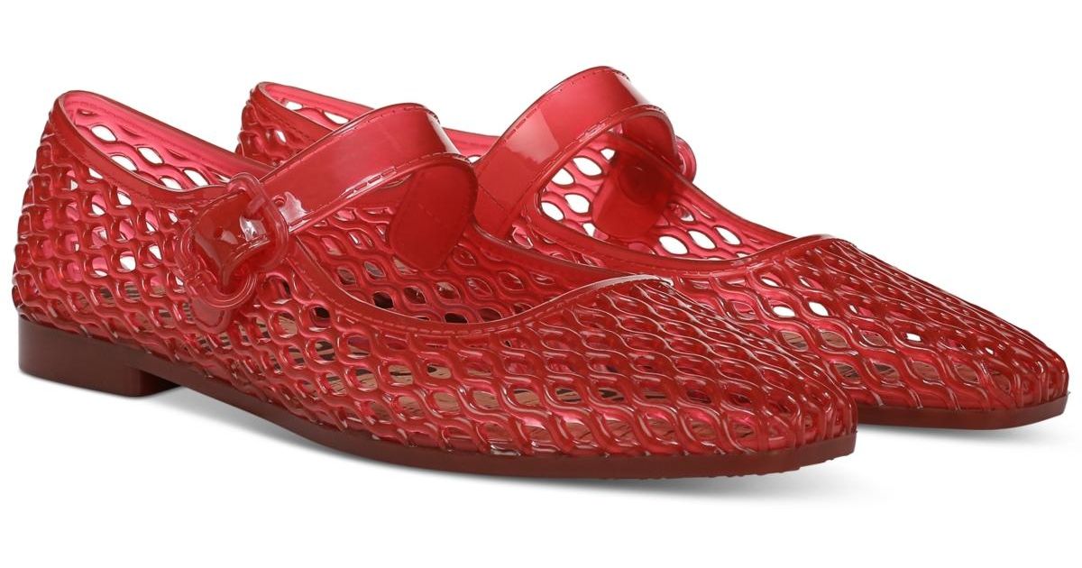 Sam Edelman Michaela Jelly Mary Jane Flats in Red | Lyst
