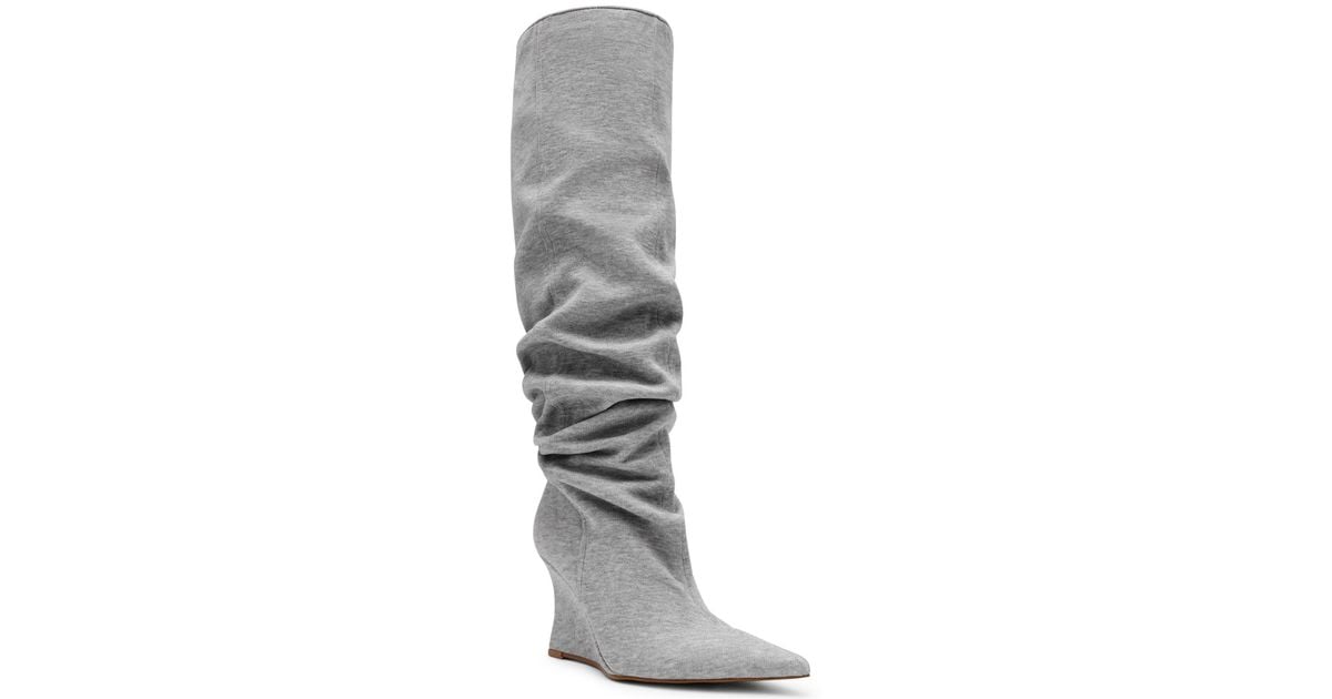 Steve Madden Distortion Knee High Slouch Wedge Boots Regular Wide Calf ...