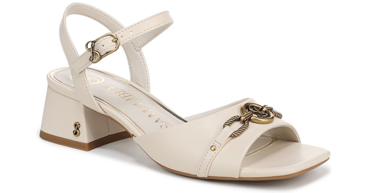 Sam & Libby Lilah Block Heel Dress Sandals in Metallic | Lyst