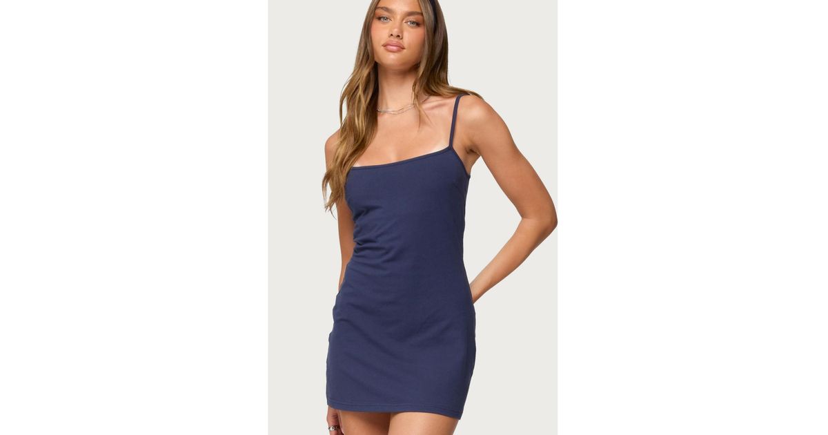 Edikted Etta Built In Bra Mini Dress in Blue | Lyst