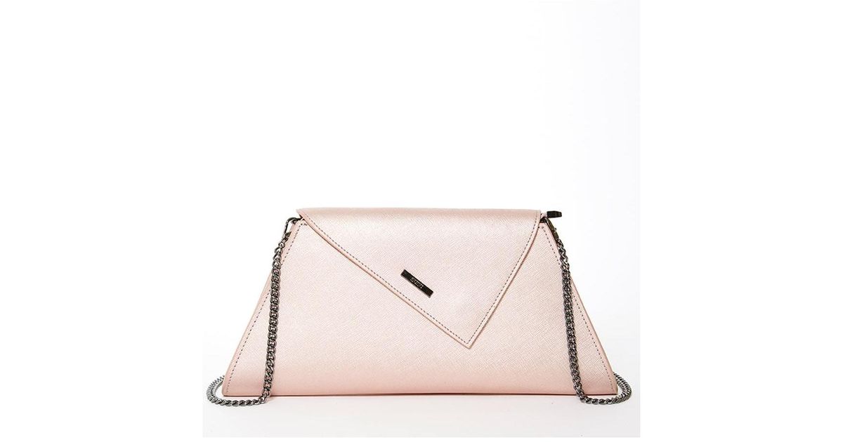 Susu Metallic Leather Clutch Bag Unique Evening Purse Handbag in Pink ...