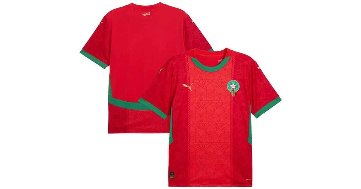 PUMA Morocco National Team 2025 Home Replica Jersey in Red for Men | Lyst