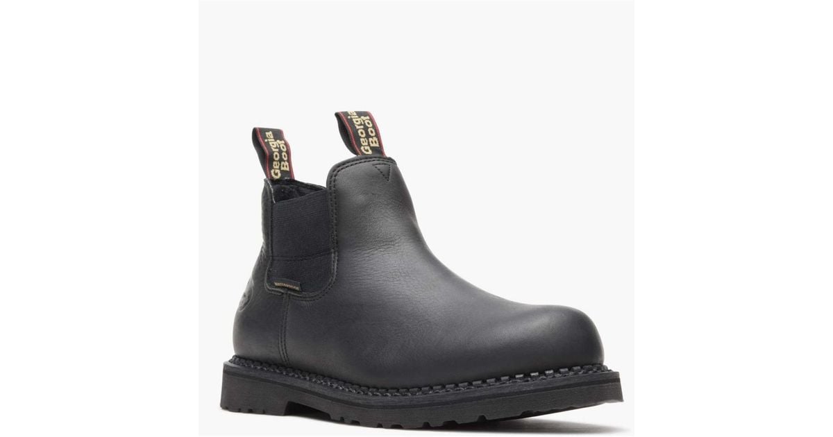 Georgia Boot Georgia Giant Revamp Waterproof Chelsea Work Boot in Black ...