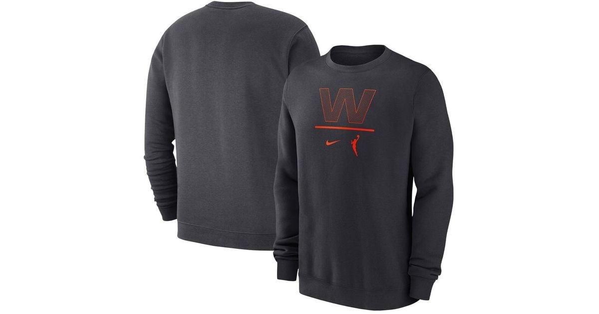 Nike Wnba Logo Woman Club Fleece Pullover Sweatshirt in Blue | Lyst