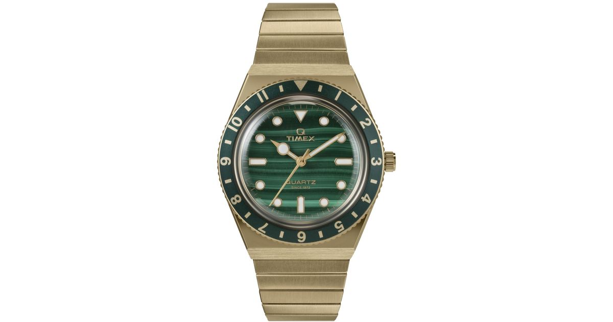 Timex Analog Gold-tone Stainless Steel Watch in Green | Lyst