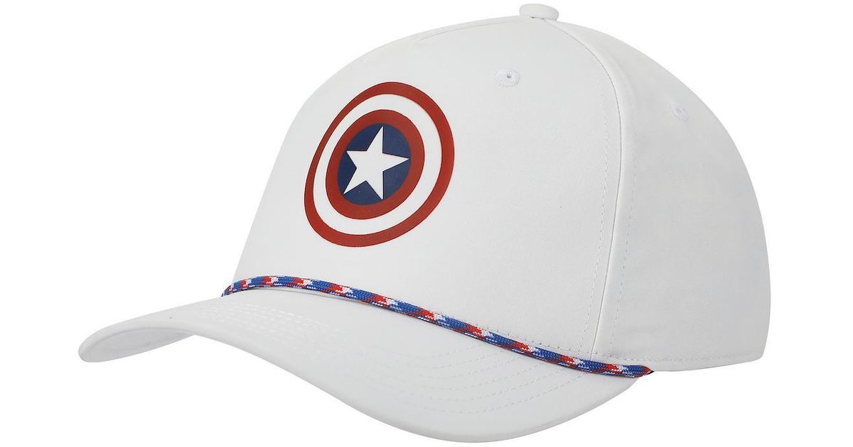 Marvel Universe Captain America Shield Elite Flex Snapback Hat in White ...