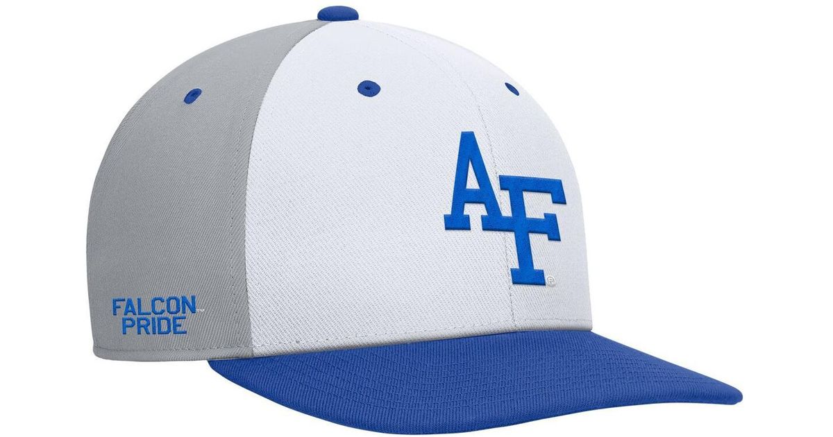 Nike White/gray Air Force Falcons Pro Performance Snapback Hat in Blue ...