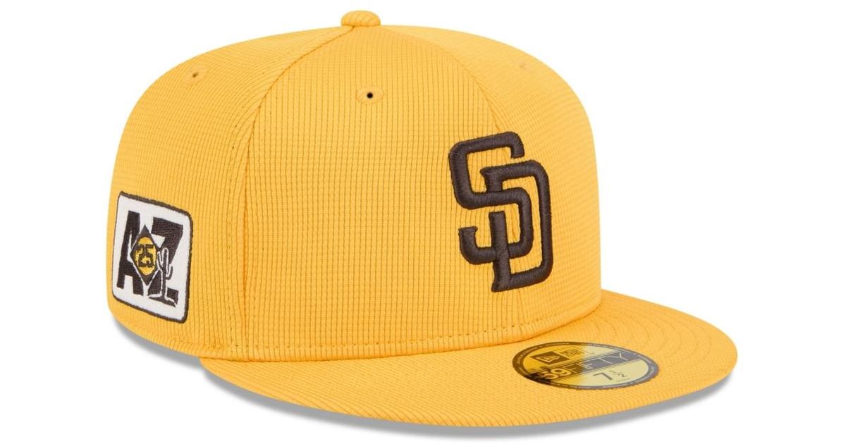 KTZ San Diego Padres 2025 Spring Training 59fifty Fitted Hat in Yellow ...
