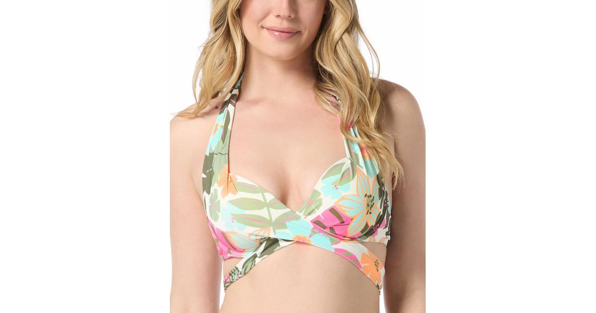 Coco Reef Bra-sized Wrap Halter Bikini Top in Green | Lyst