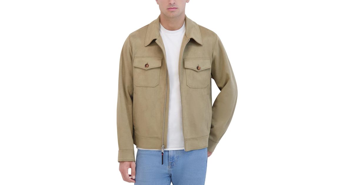 Robert Graham Faux Suede Field Jacket in Natural for Men | Lyst