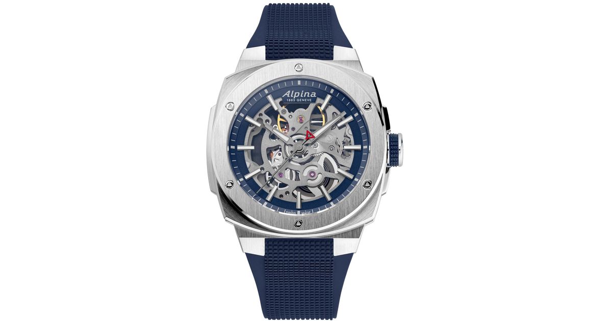Alpina Swiss Automatic Alpiner Extreme Rubber Strap Watch 39mm in Blue ...