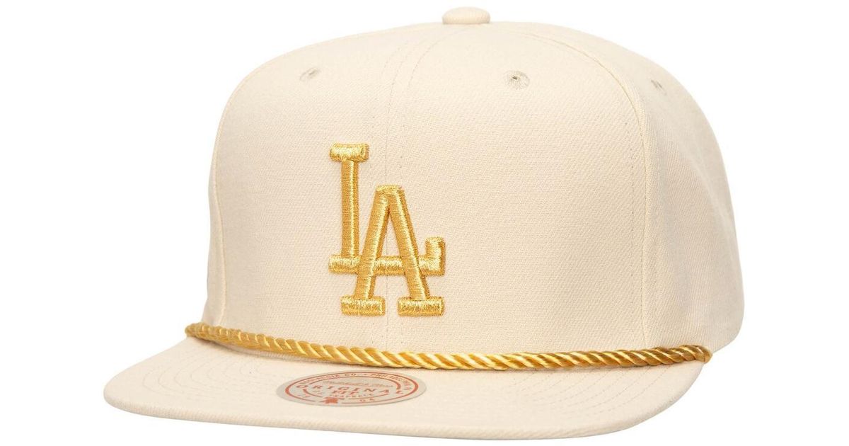 Mitchell & Ness Los Angeles Dodgers Golden Ivory Snapback Hat in ...