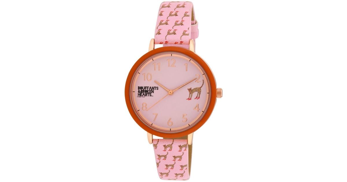 Kendra Dandy Quartz Bouffants And Broken Hearts Faux Leather Watch 36mm ...