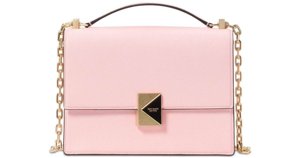 Kate Spade Deco Pebbled Leather Chain Shoulder Bag in Pink | Lyst