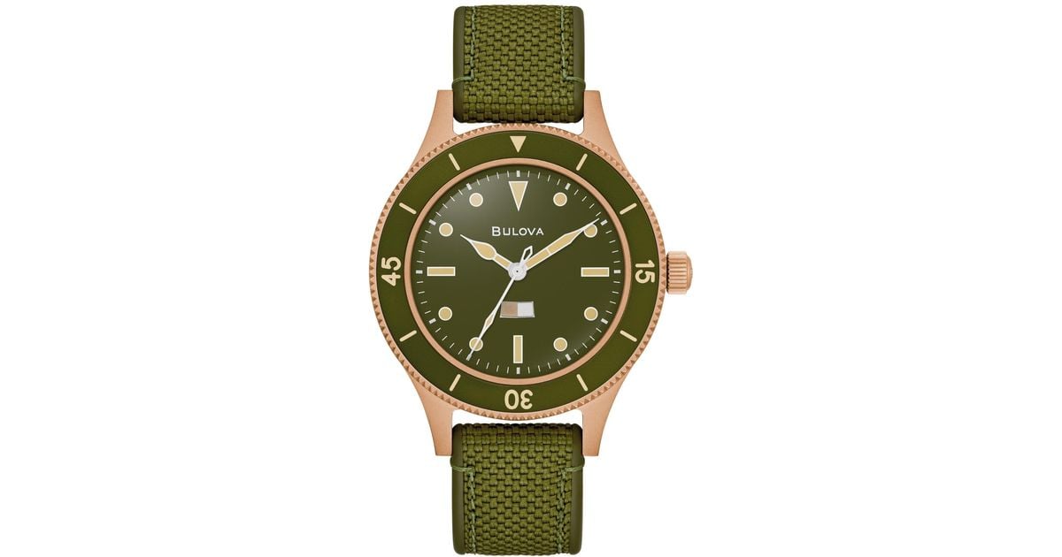 Bulova 150th Anniversary Automatic Mil-ships Nylon Strap Watch 41mm in ...