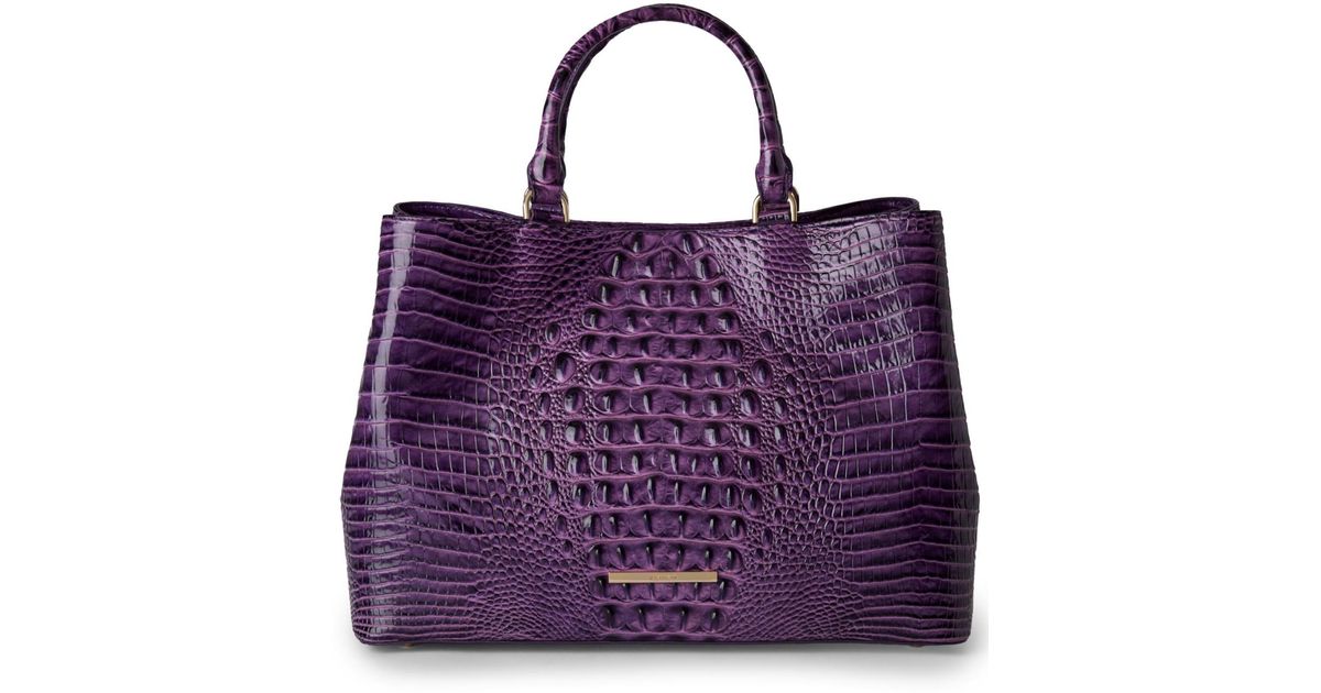 Brahmin Denise Large Leather Carryall Bag in Purple | Lyst