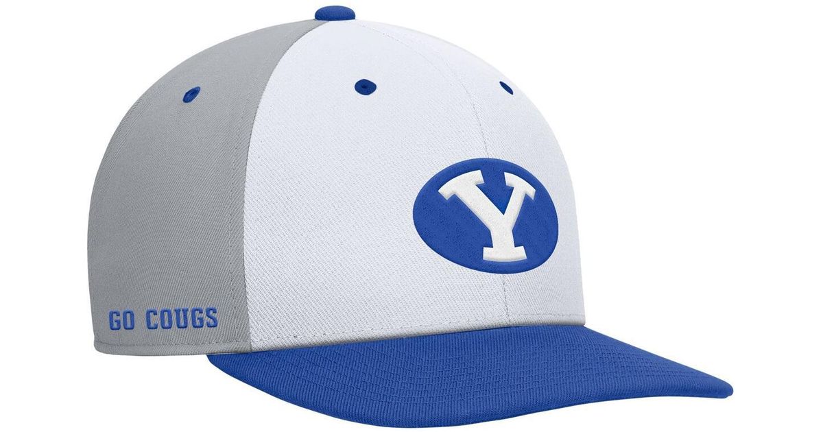 Nike White/gray Byu Cougars Pro Performance Snapback Hat in Blue for ...