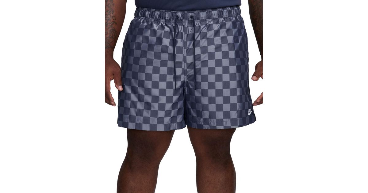 Nike Club Flow Checker Logo Shorts in Blue for Men | Lyst