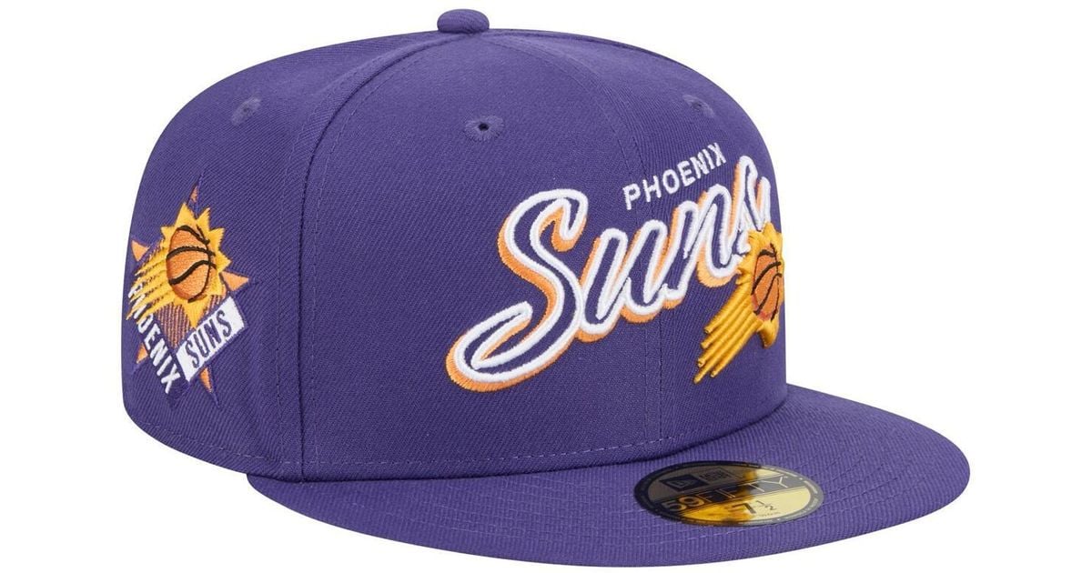 KTZ Phoenix Suns Sport Night Script Sided 59fifty Fitted Hat in Blue ...