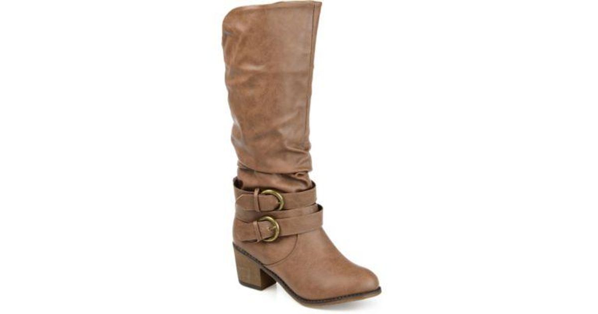 Journee Collection Late Regular Wide Calf Rouched Buckle Mid Shaft ...