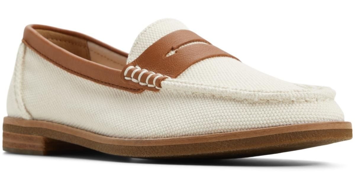 Sperry Top-Sider Seaport Penny Slip On Loafers in White | Lyst
