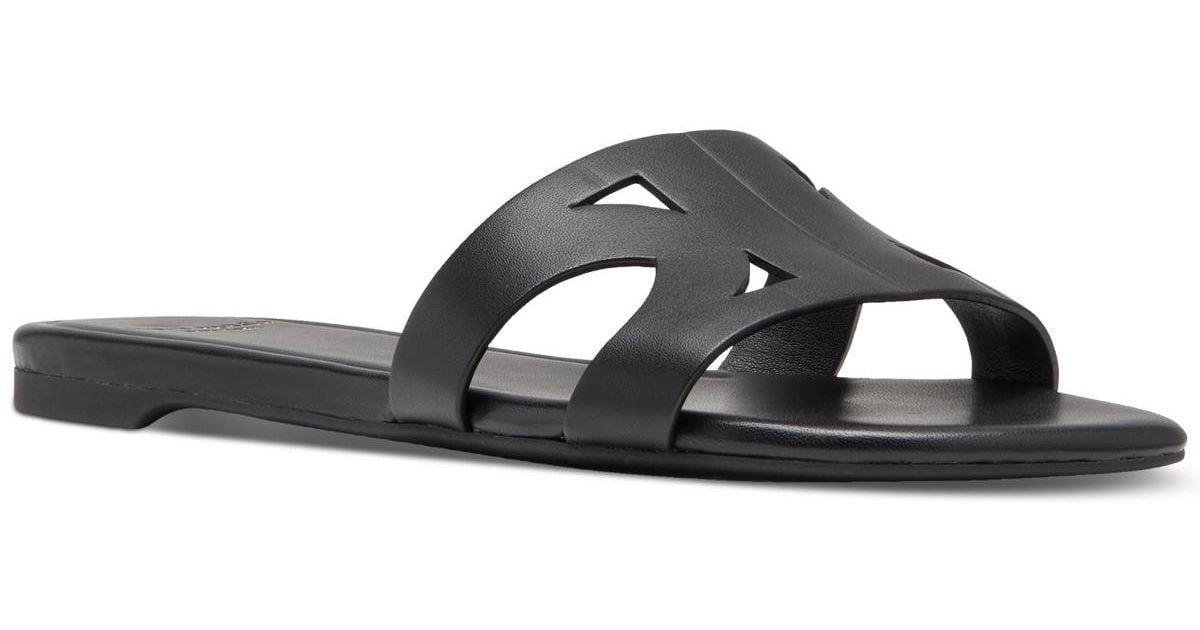 Kate Spade Duo Slide Flat Sandals in Black | Lyst