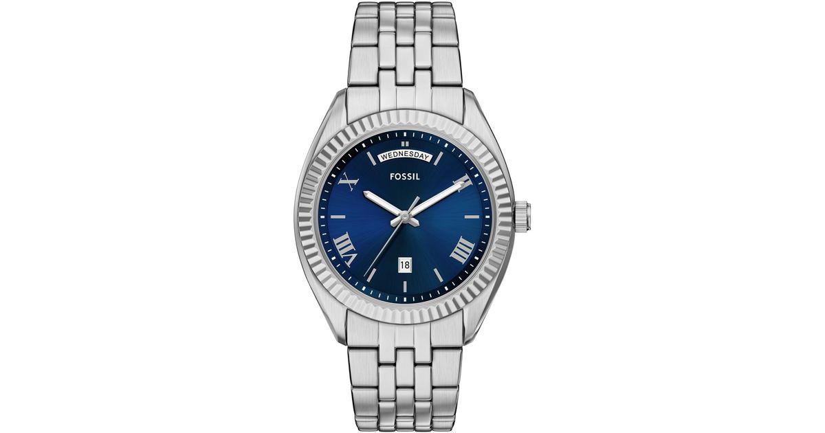 Fossil Campbell Three-hand Day-date Stainless Steel Watch in Gray for ...