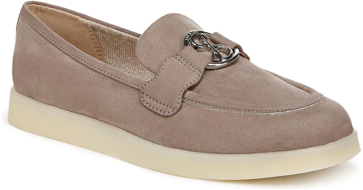 Sam & Libby Skylar Moccasin Loafers in Gray | Lyst