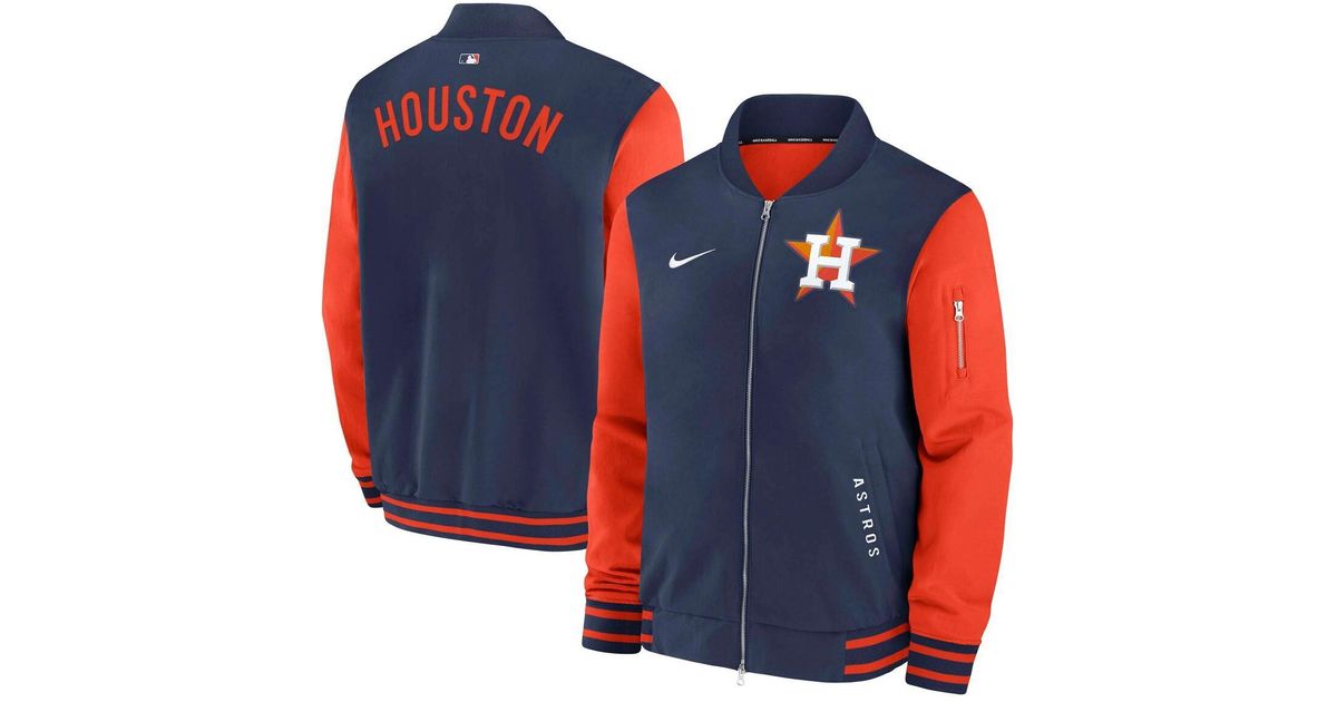 Nike Navy/orange Houston Astros Authentic Collection Dugout Full-zip ...