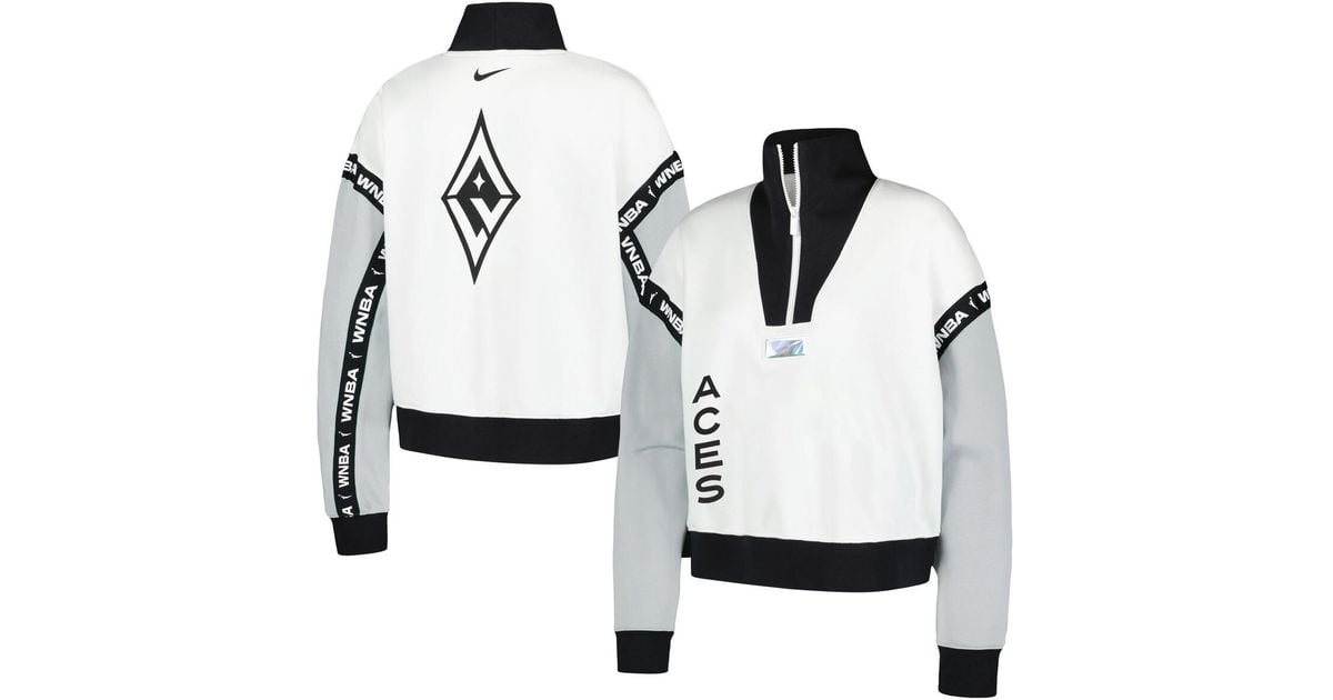Nike Las Vegas Aces Buzzer Beaters Satin Stitch Quarter-zip Pullover ...