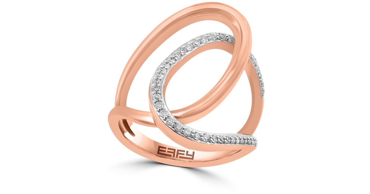 Effy Effy Diamond Interlocking Loop Abstract Statement Ring (1/4 Ct. T.w. in White | Lyst