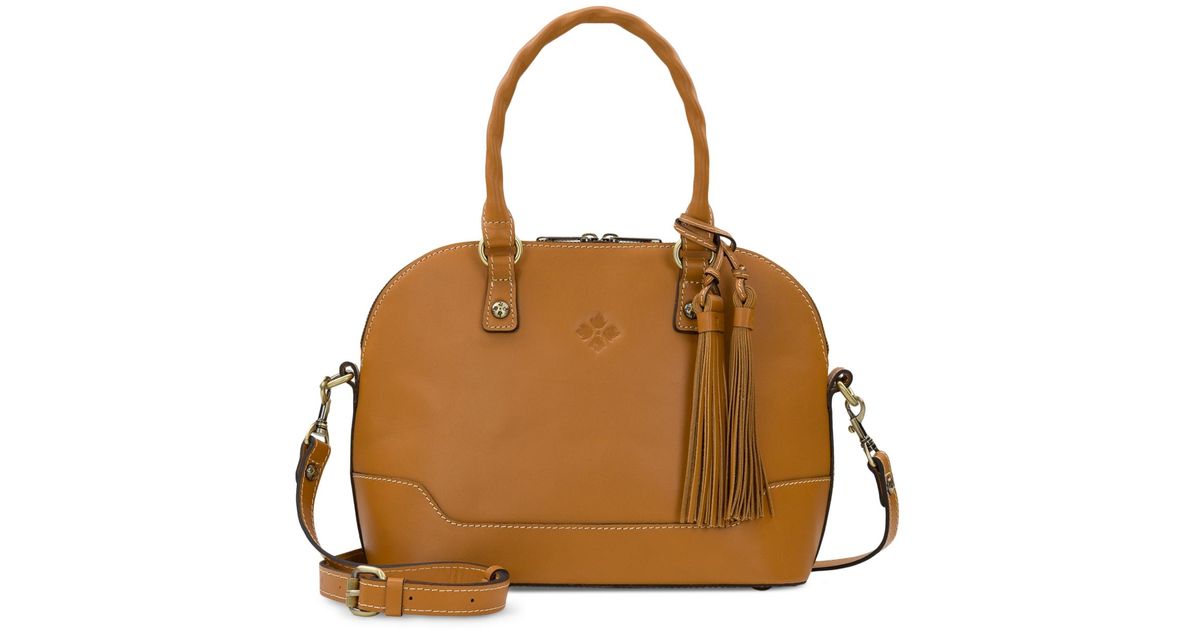 Patricia Nash Chia Dome Medium Leather Satchel in Brown | Lyst