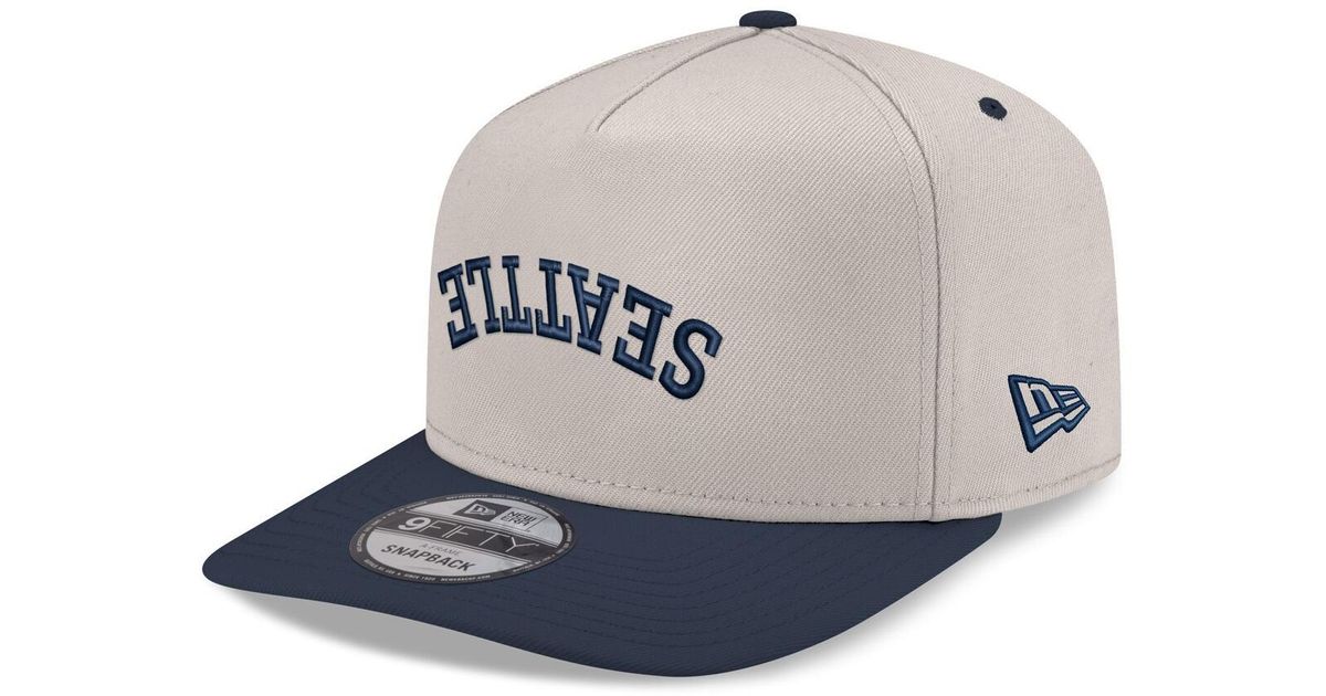KTZ Cream/navy Seattle Mariners Upside Down City Name A-frame 9fifty ...