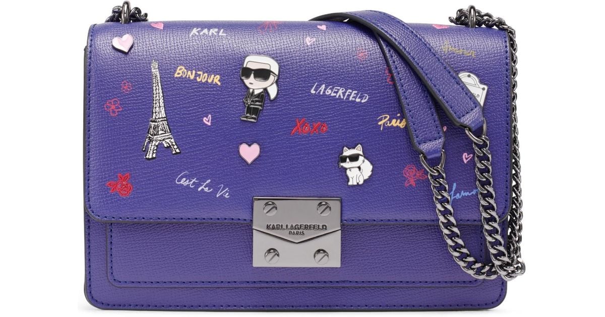 KARL LAGERFELD Corrine Mini Shoulder Bag in Purple | Lyst