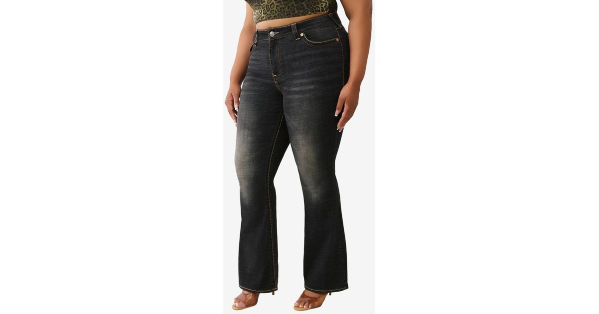 TRUE RELIGION Plus Size Becca Bootcut Big T Jean in Black | Lyst