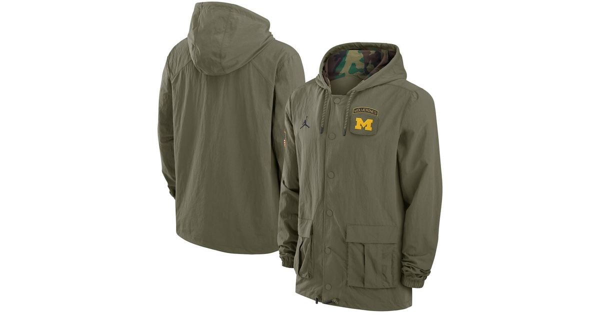 Nike Michigan Wolverines 2024 Military Appreciation Full-snap Hoodie ...