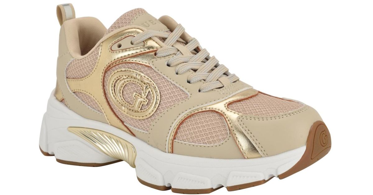 Guess Ibitha Oversized G Chunky Fashion Sneakers in Natural | Lyst