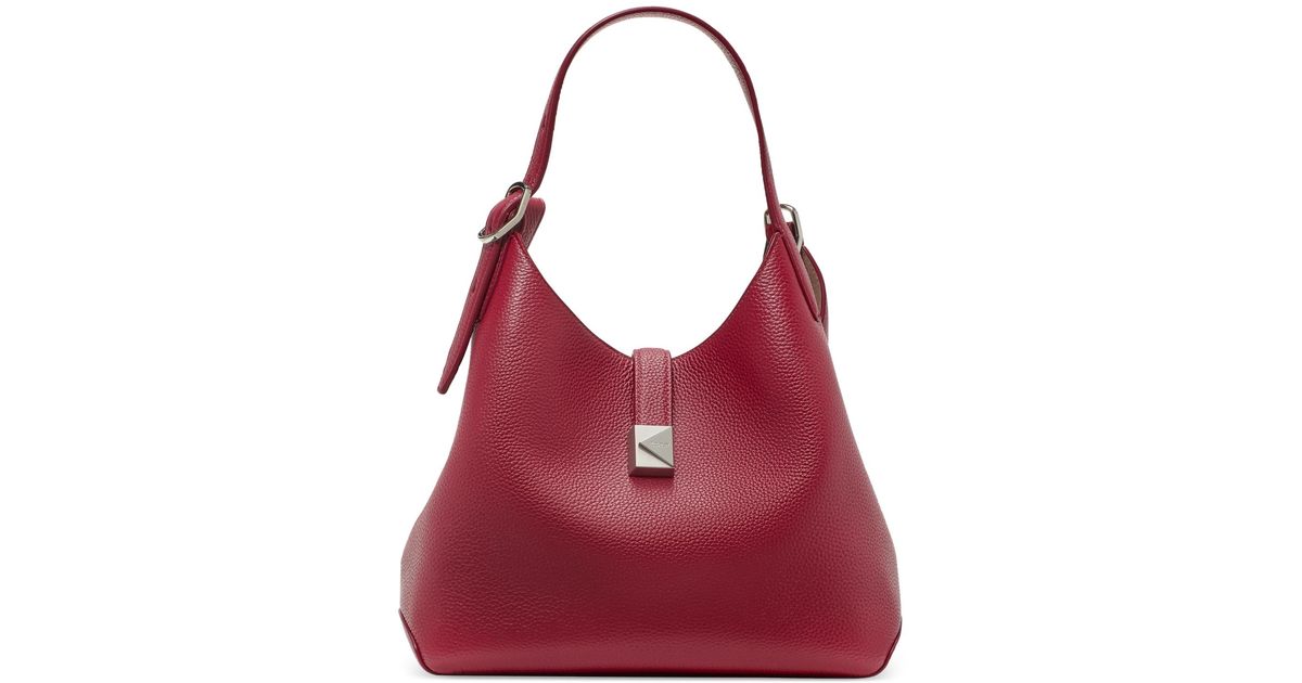Kate Spade Deco Pebbled Leather Tote Bag in Red | Lyst
