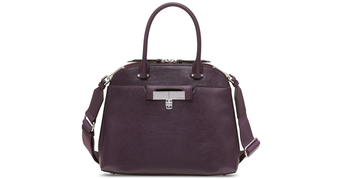 Calvin Klein Becky Convertible Turnlock Dome Satchel in Purple | Lyst
