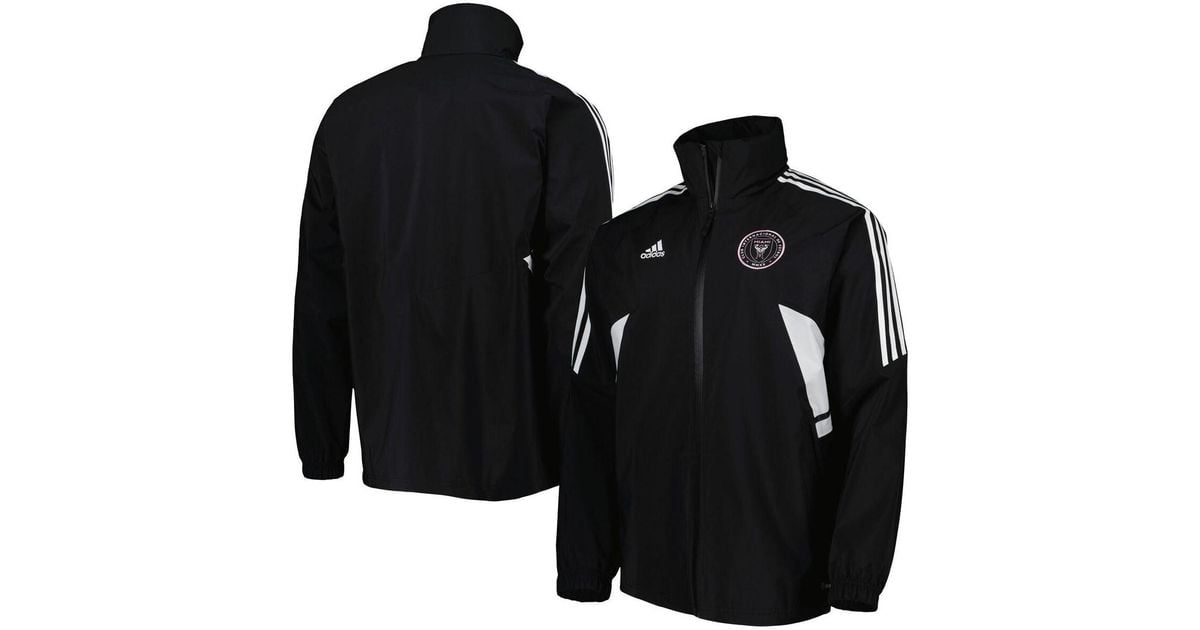 adidas Black Inter Miami Cf Full-zip Hoodie Rain Jacket for Men | Lyst