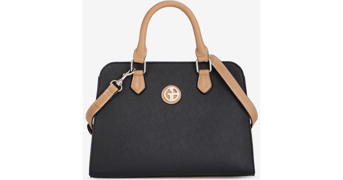 Giani Bernini Saffiano Structured Satchel Crossbody in Black | Lyst